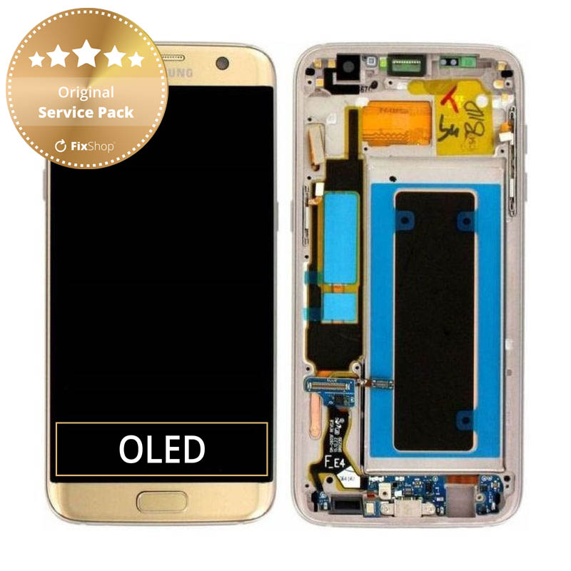 Samsung Galaxy S7 Edge G935F - LCD Displej + Dotykové Sklo + Rám (Gold ...
